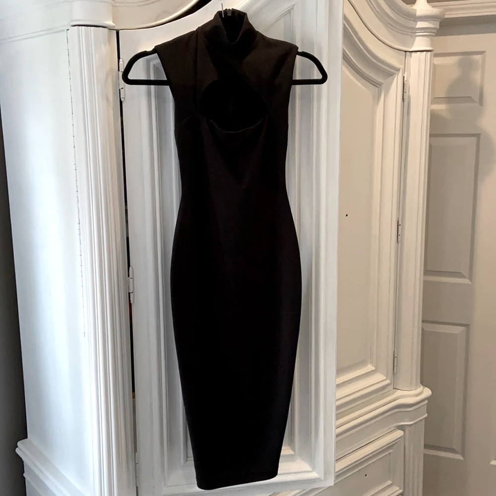 Nookie Mock Neck Cut Out Midi Dress - Gem